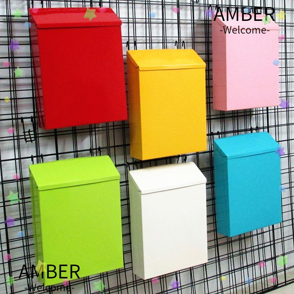 AMBER Letter Storage Box, Solid Lockable Mailbox, Iron Cuboid ...