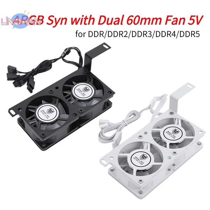 [LinshanS] RAM Memory Heatsink Cooler ARGB Syn Low Noise Cooling Fan With Dual 60mm Fan 5V 6025 ...