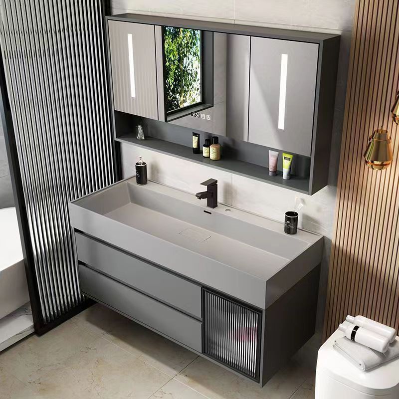 Vanity Cabinet Bathroom Cabinet Mirror Cabinet Light Luxury Combination ...