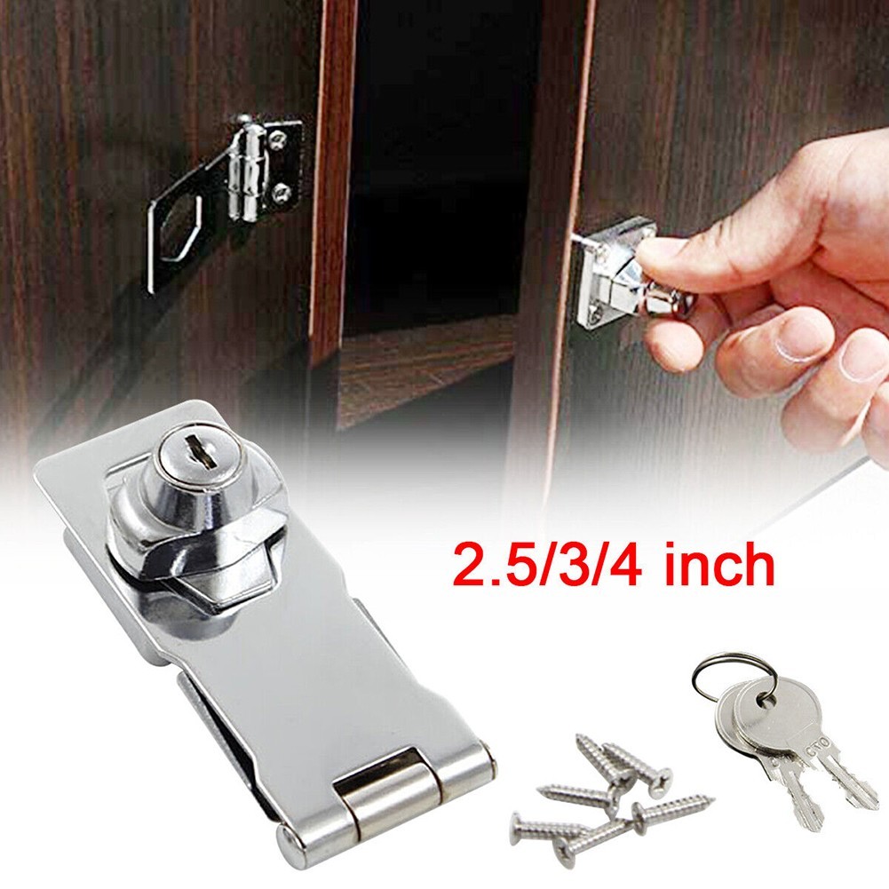 ⭐QUMM⭐Heavy Duty Locking Hasp And Staple With Keys Padlock Cupboard Shed Garage Lock | Shopee ...