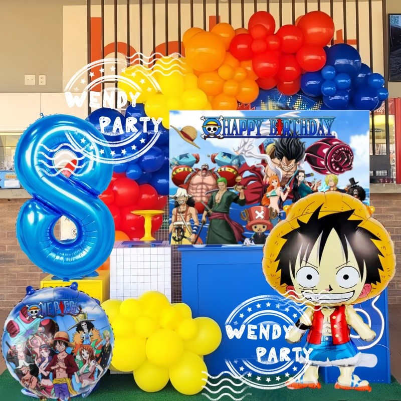One Piece Ballons Cute Cartoon Anime Luffy Foil Balloon Garland Set ...