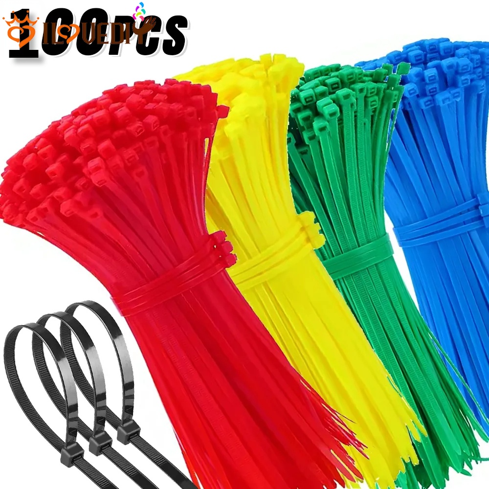 Multi-Purpose Self-Locking Plastic Wire Ties / Reusable Self-locking Cord Ties Straps / 100Pcs ...