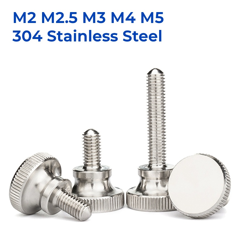 M2 M2.5 M3 M4 M5 GB834 304 Stainless Steel Knurl High Step Head Hand Tighten Thumb Screw Curtain ...