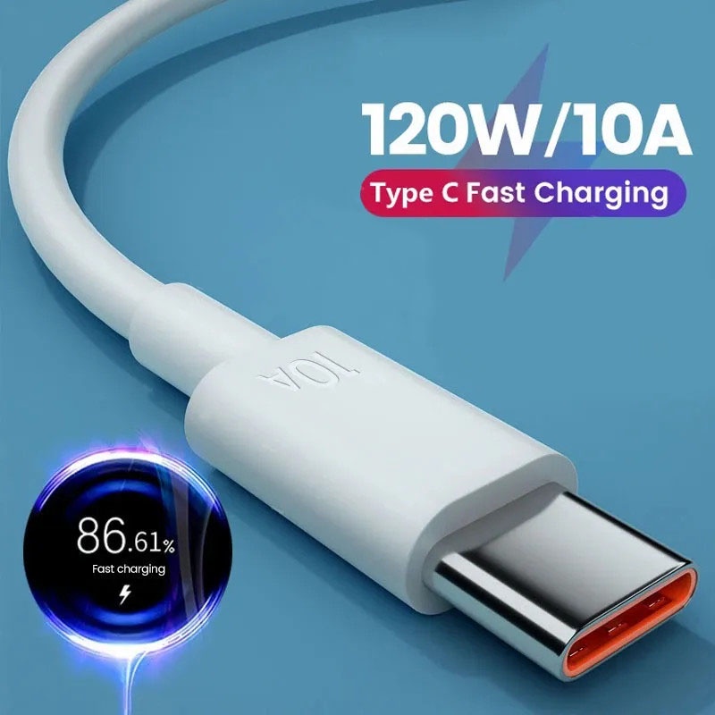 120W 10A Quick Charing USB C Cables 0.25/1/1.5/2M Type C Fast Charging Cable Data Cord Cable ...