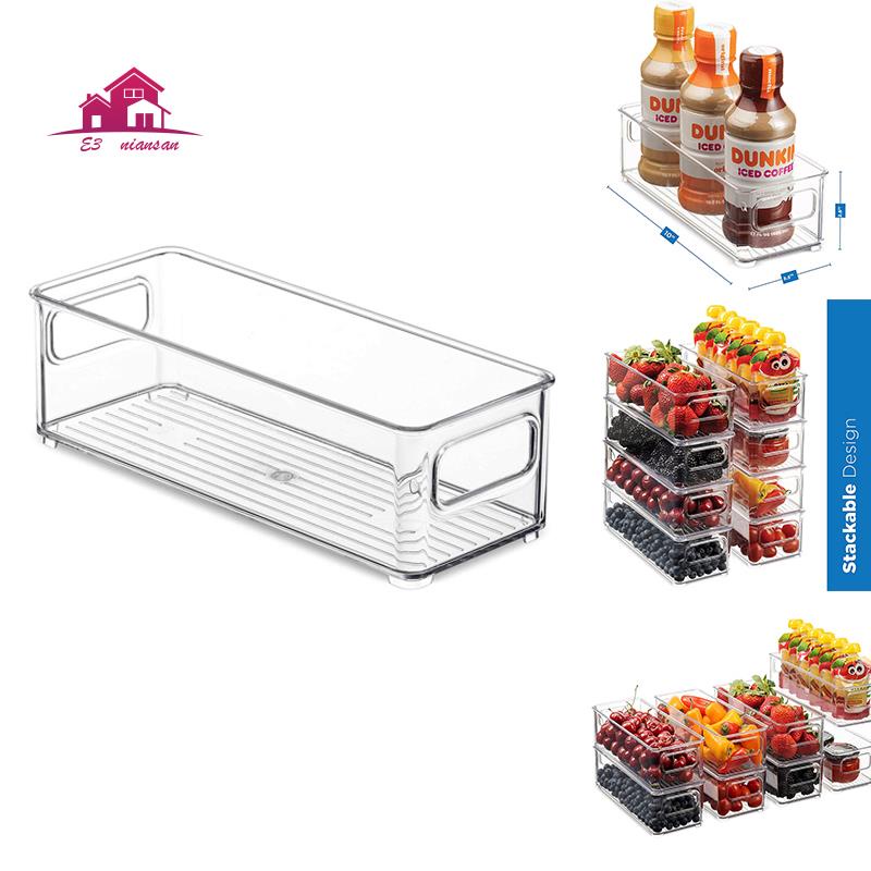 Refrigerator Organizer Bins, Clear Stackable Plastic Food Storage Rack ...