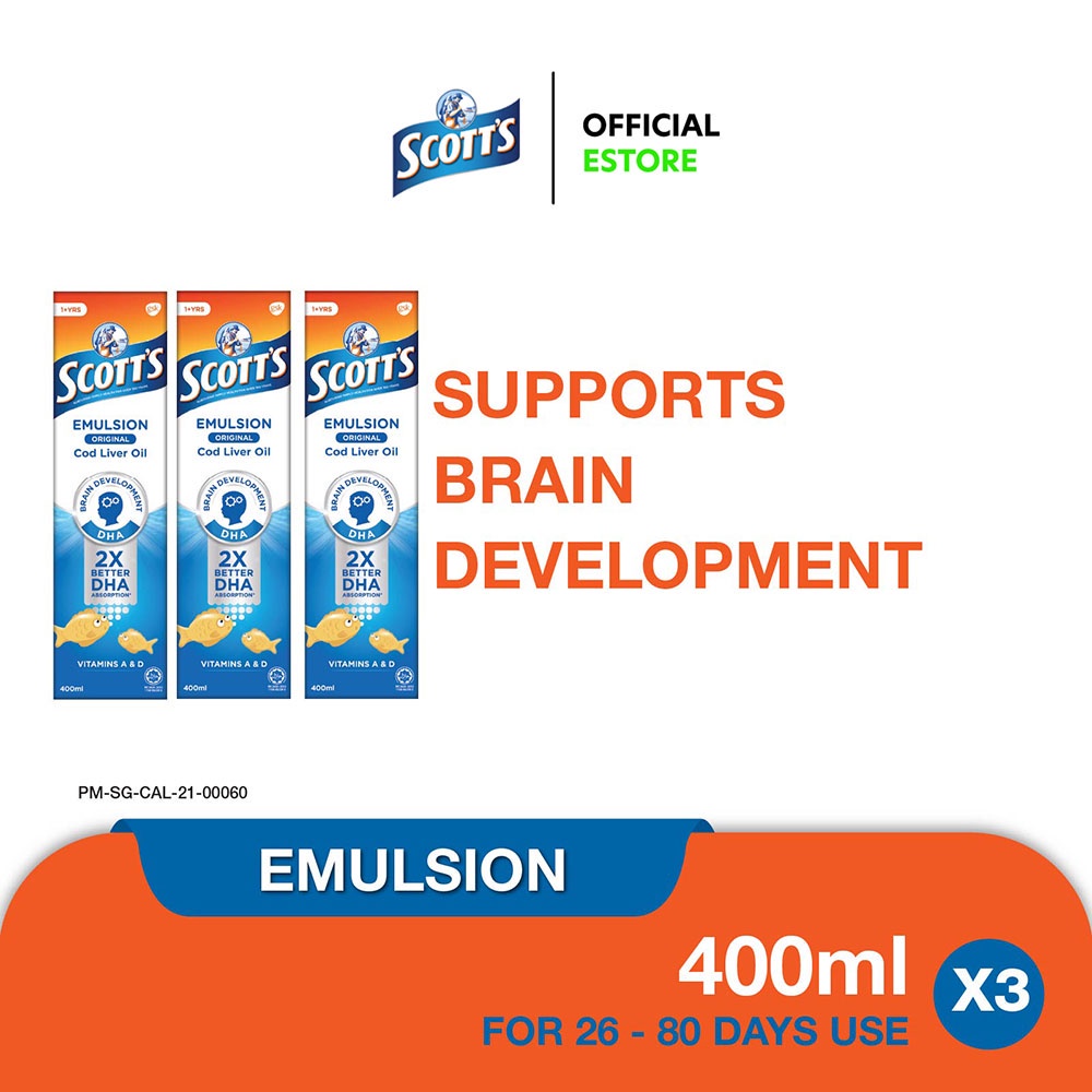 [3 Packs] SCOTT'S Emulsion Cod Liver Oil with Omega 3 Fatty Acid DHA ...