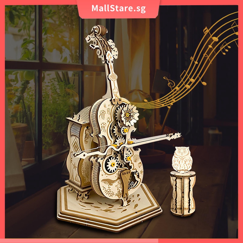 3D Cello Puzzles Wooden Cello Model Kit with Base DIY Music Box ...