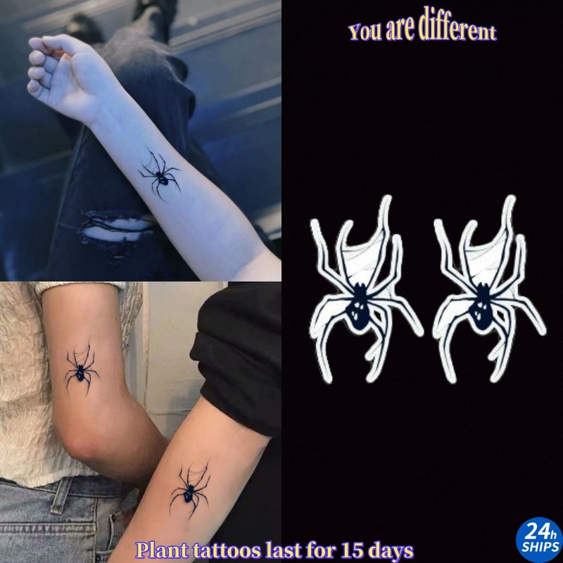 Gemini Spider Pattern Tattoo Sexy Girl Arm Plant Tattoo Waterproof ...