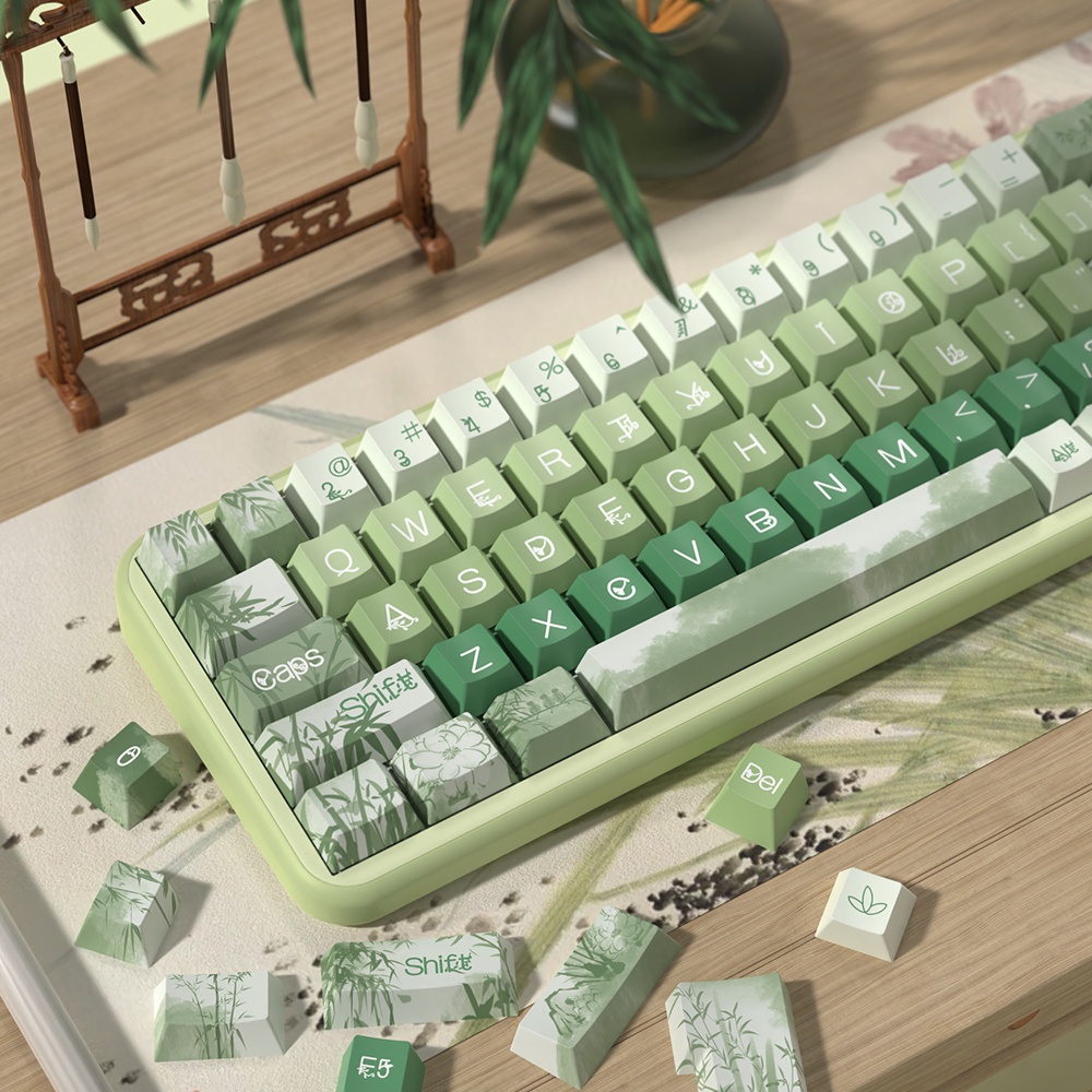Bamboo Forest Ink Theme Keycaps Cherry Profile Ink Chinese Style ...