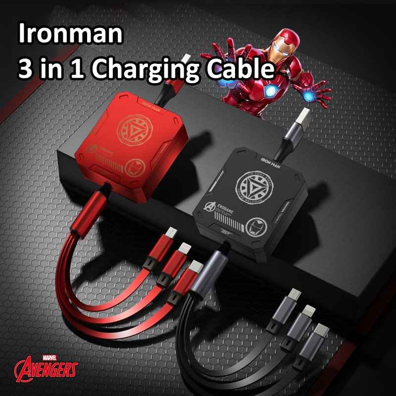 100W 6A Marvel Avengers SS-56B Fast Charging Data Cable Ironman Micro ...