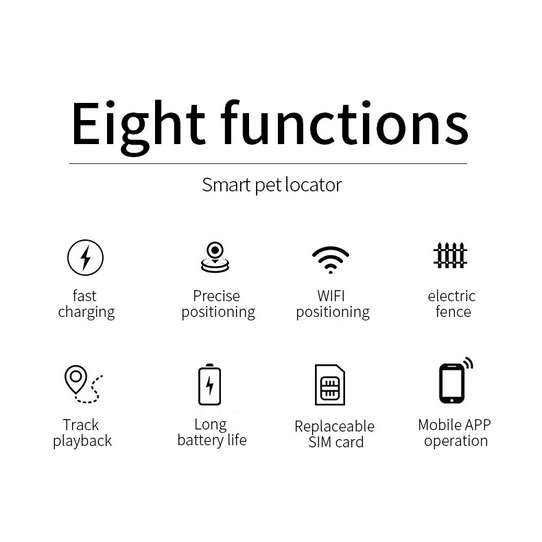 Pet GPS Tracker Waterproof Location Adjustable Collar GSM AGPS LBS Wifi Real-Time Call Remote ...