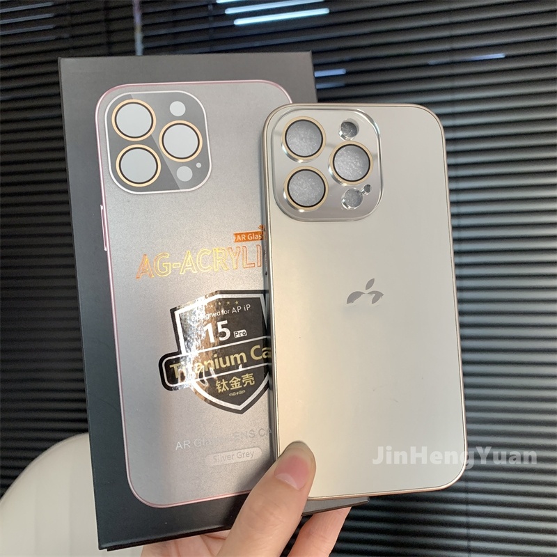 Titanium Gold Frosting Case for IPhone 15 14 13 12 11 Pro Max Titanium ...