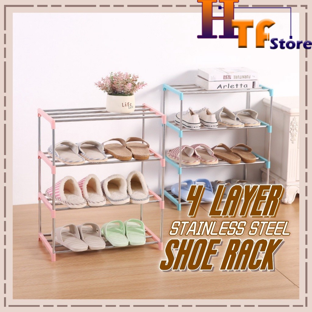 4 Layer Stainless Steel Shoe Rack Mini Shoe Rack Multifunctional ...