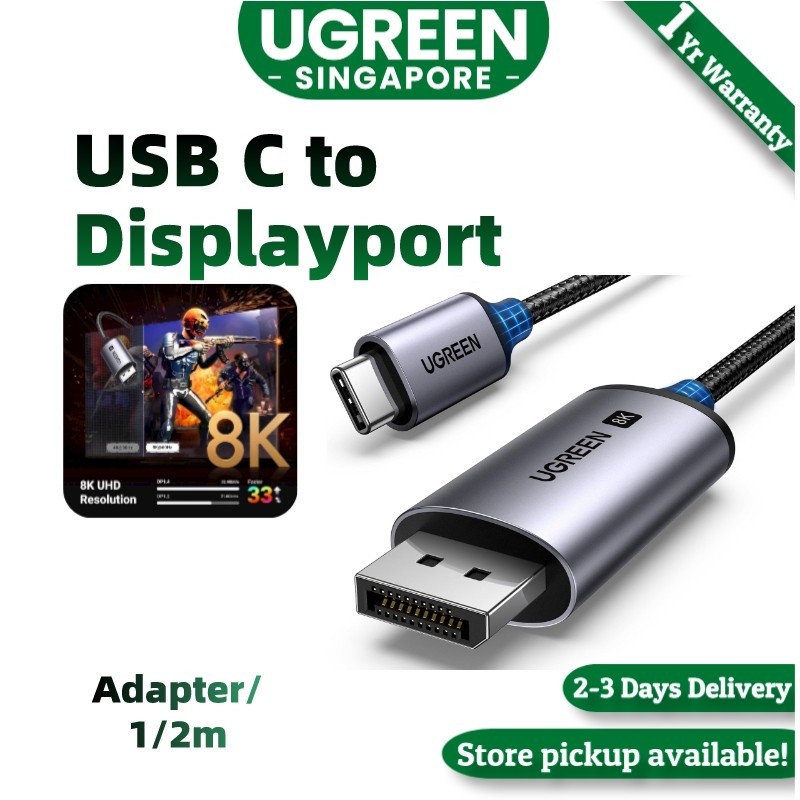 UGREEN 8K60Hz USB C to DisplayPort 1.4 Adapter Cable 4K240Hz HDR ...