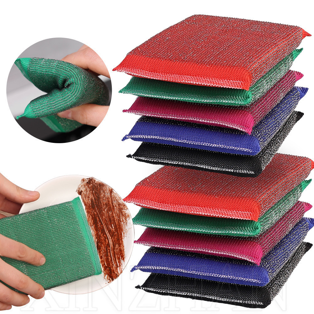 Stainless Steel Wire Sponge Wipe - Double Sides Dishwashing Sponges ...
