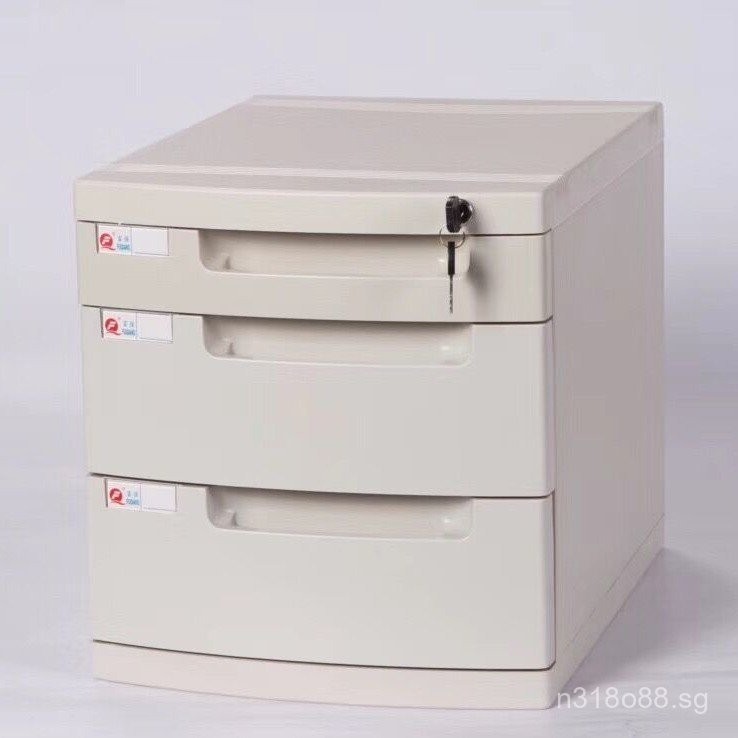 Office A4Desktop Lockable Drawer File Storage Cabinet Plastic Organizer ...
