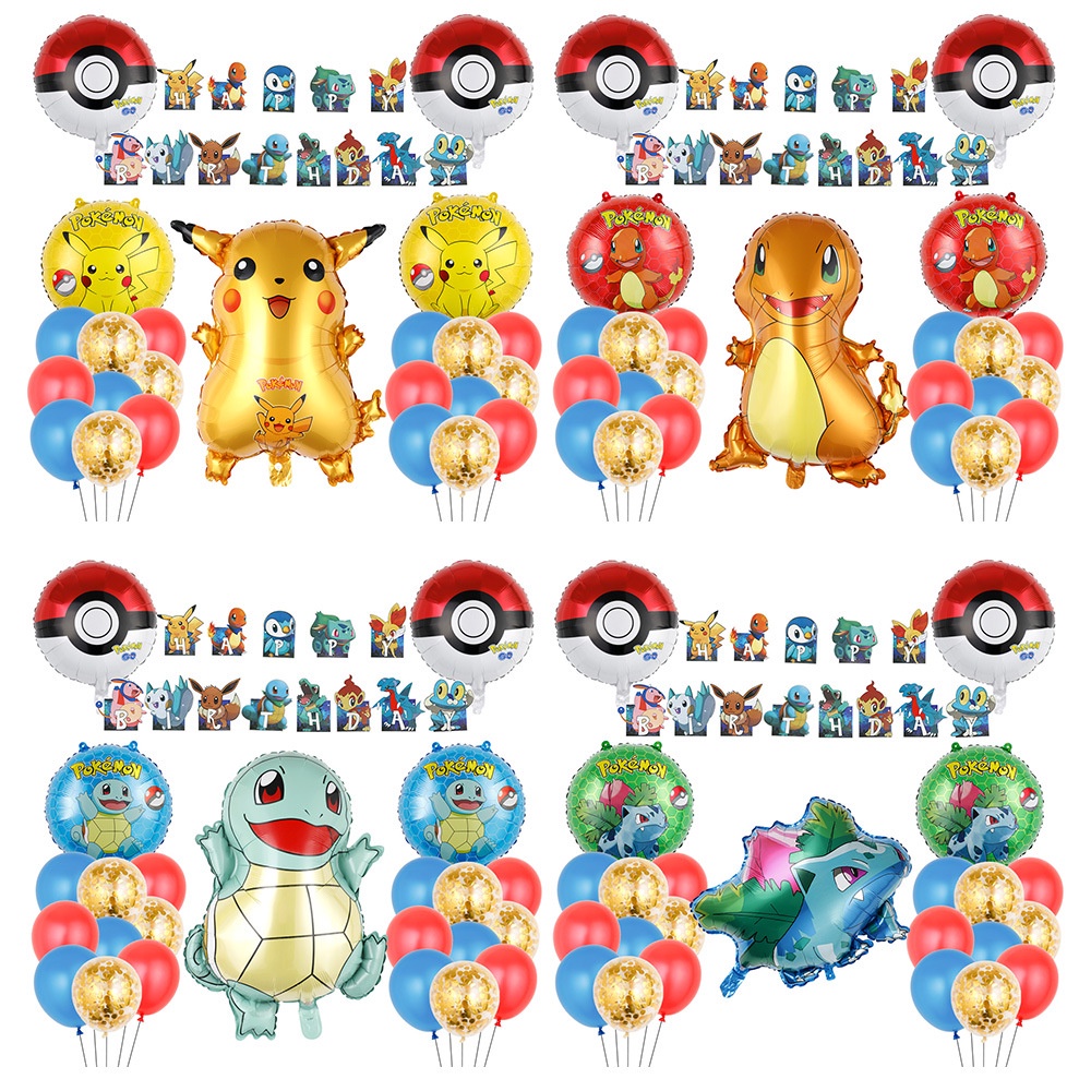 [SG] Pokemon Foil Balloon Pokeball Pikachu balloons Squirtle Bulbasaur ...