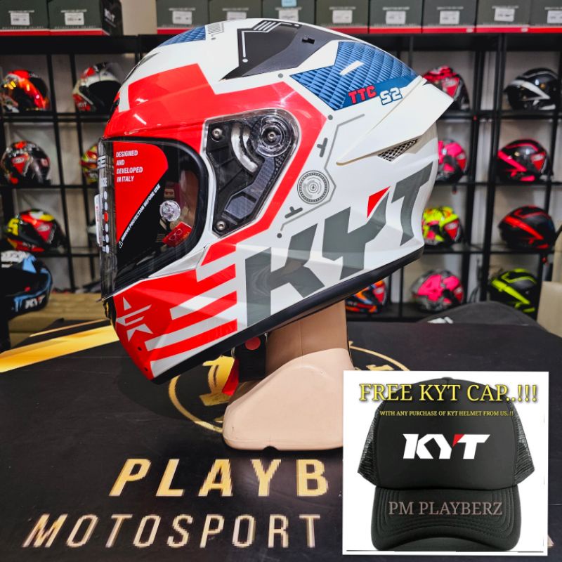 KYT TT-COURSE FUSELAGE RED HELMET W FREE KYT CAP..!! | Shopee Singapore