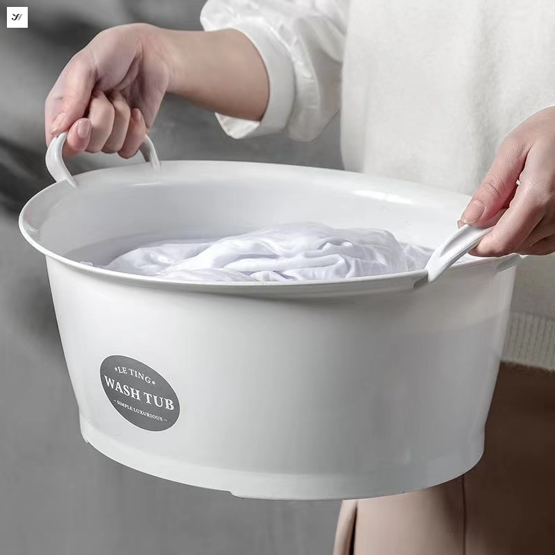 YOUYAO Washbasin Enlarged Plastic Laundry Tub Basin with Handle ...