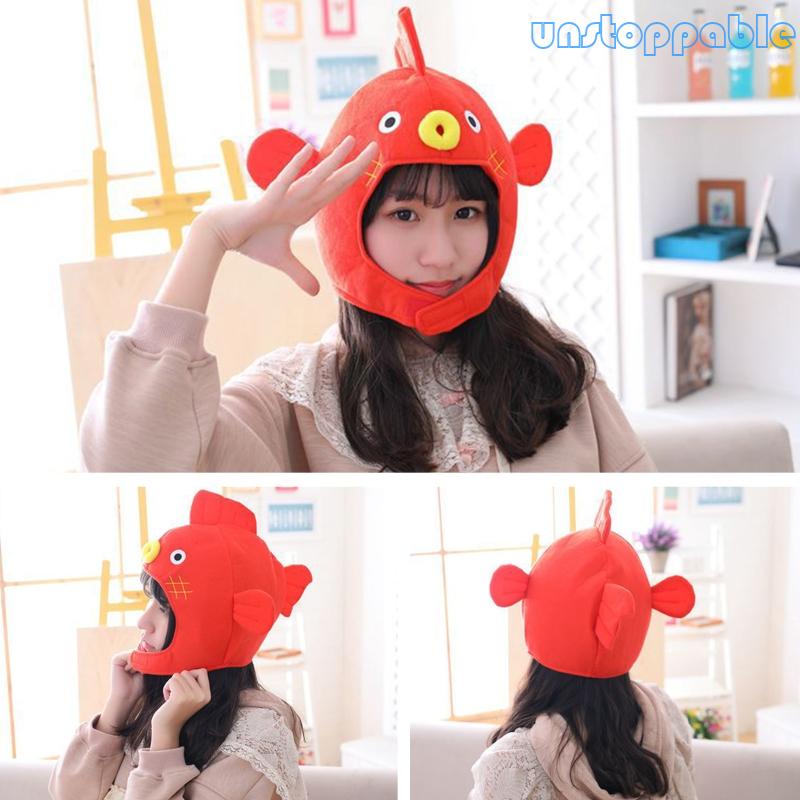 FL Plush Puffer Fish Hat 3D Halloween Animal Cosplay Costume ...