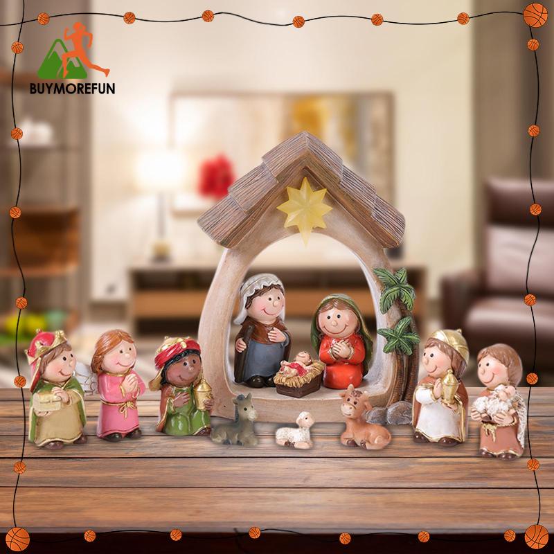 [Buymorefun] 12Pcs Nativity Scene Set Jesus Nativity Statue Manger ...