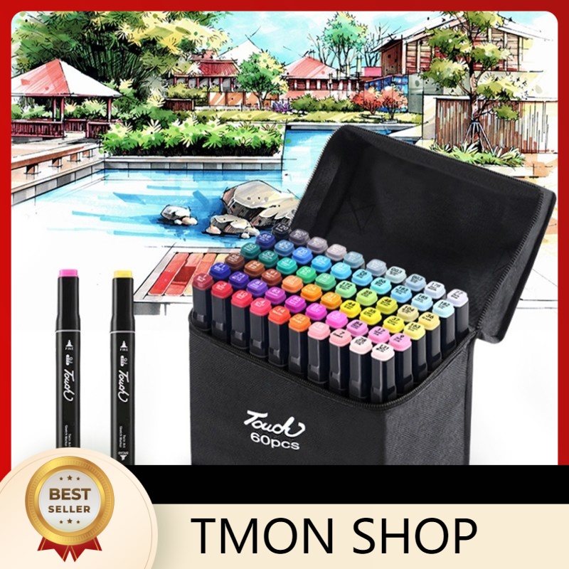 30/60/80 Touch Colours Graphic Art Twin Tip Marker Pen Set Color Dual ...