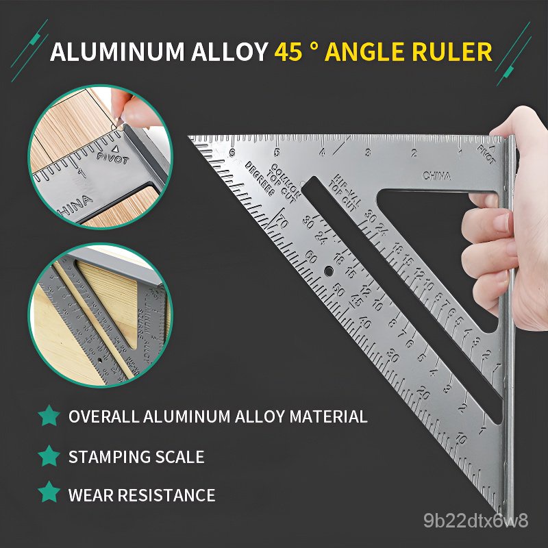 HOT SALEAluminum Alloy Triangle Square Ruler Measurement Tool For ...