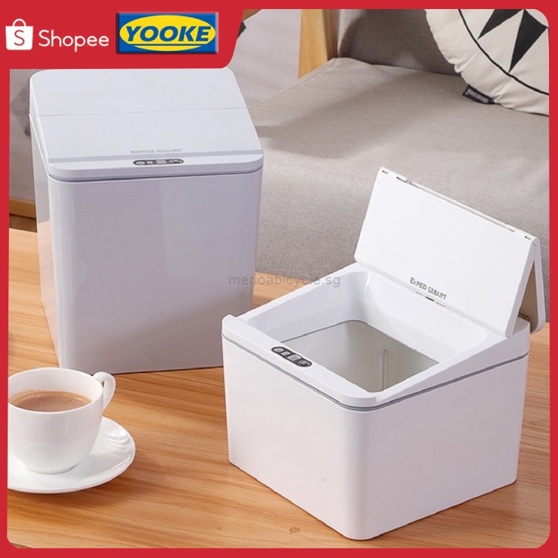Small Dustbin 4/6L USB Sensor Rechargeable Desktop Rubbish Bin Non ...