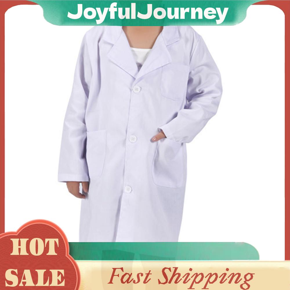 [Joy] Unisex Long Sleeve White Lab Coat Button Nurse Doctor School ...