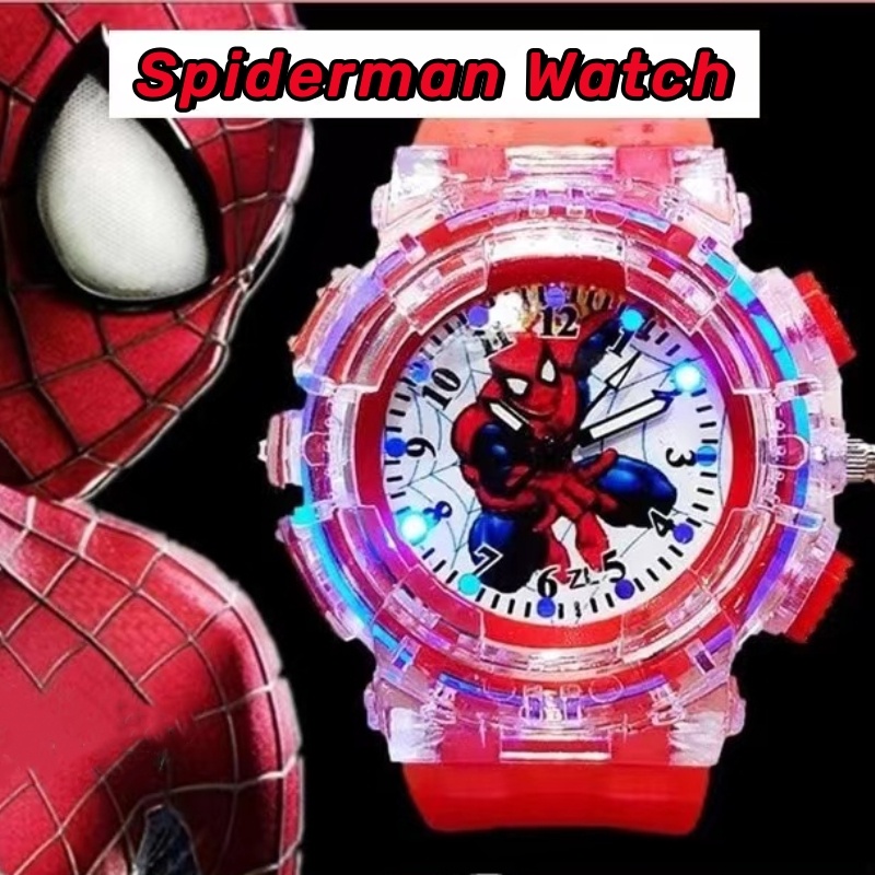 Kids Spider Man Watch Cartoon Marvel Anime Student Watch LED ...