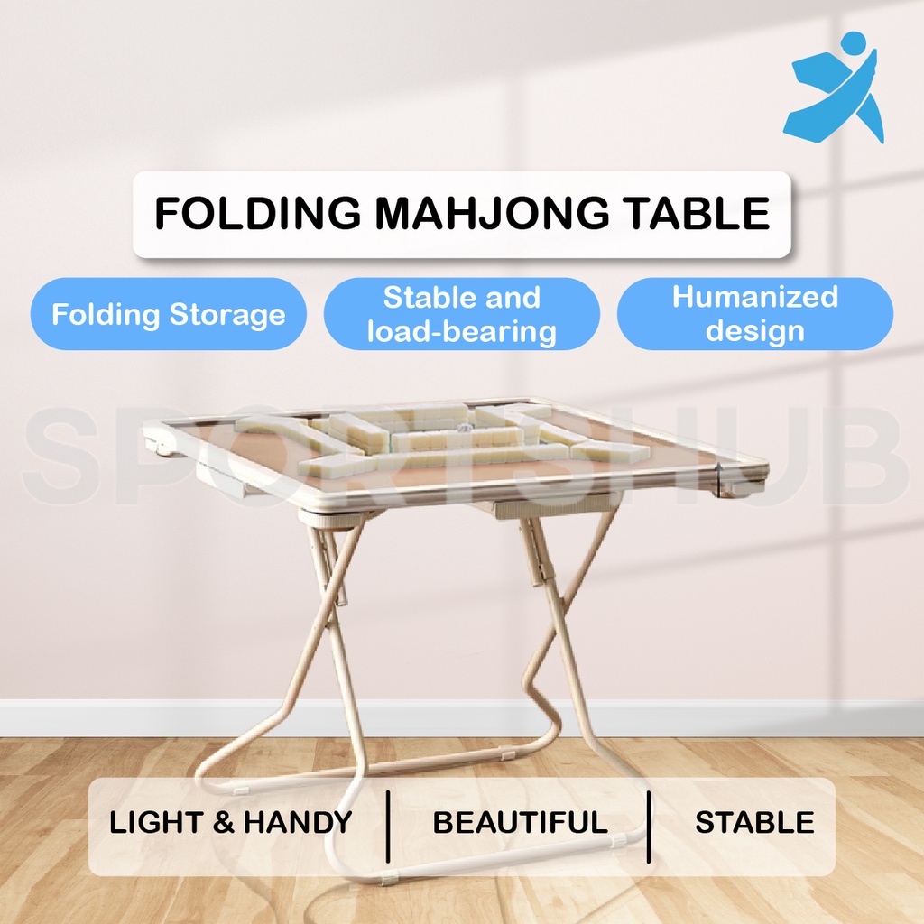 SG Wooden Mahjong Table With Drawers Cup Holder Foldable Silent Suede ...