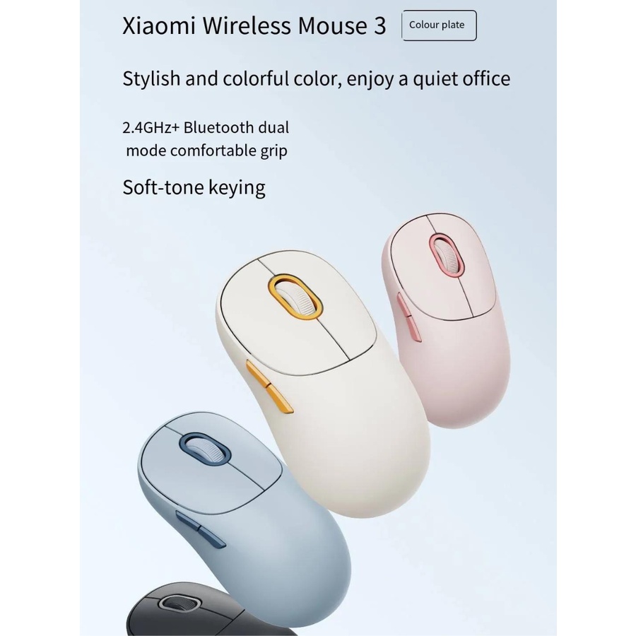 Xiaomi Mi Wireless Mouse 3 Colorful Edition 2.4GHz Bluetooth Dual Mode ...