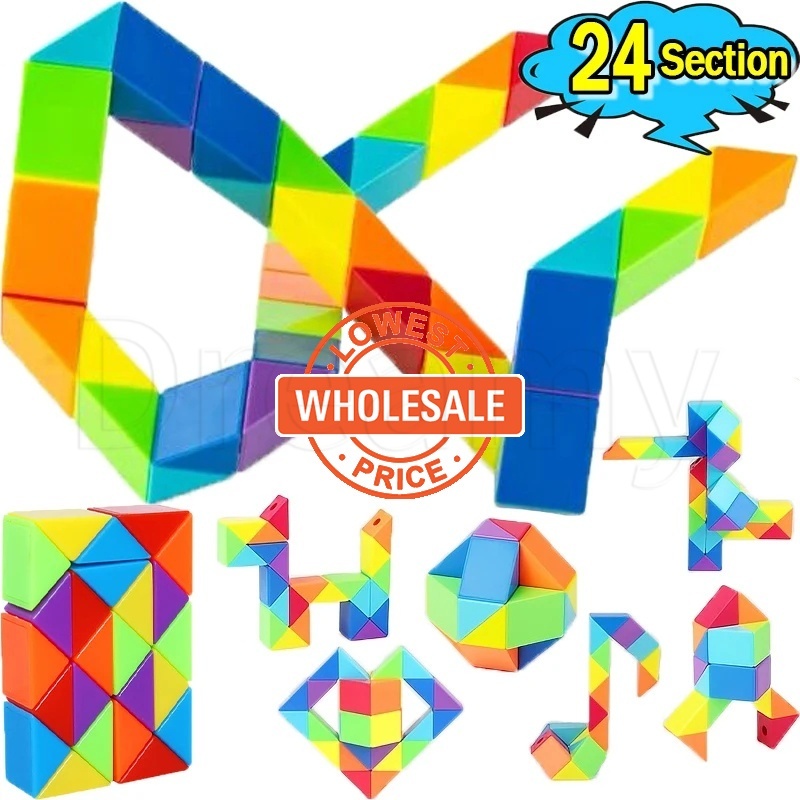 [Wholesale] 24 Segment Twisting Snake Cubes - Rainbow Magic Ruler ...