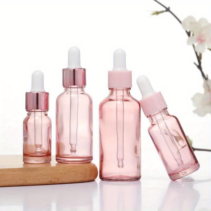 Dropper Bottles Refillable 5-100ML Rose Lid Cosmetic Container Pink ...