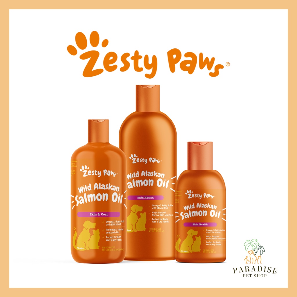 Zesty Paws Pure Wild Alaskan Salmon Oil for Cats and Dogs 8oz/16oz/32oz ...