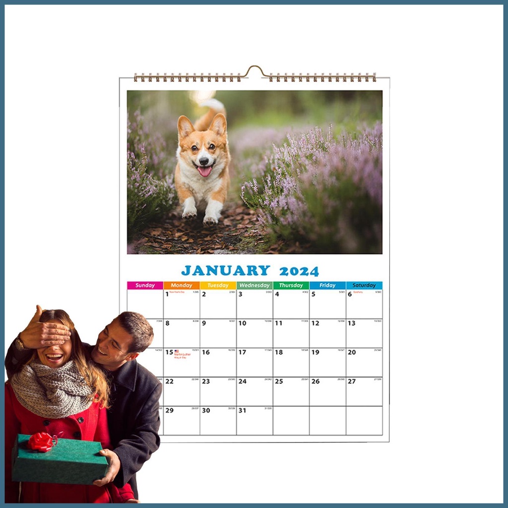 Dog Monthly Calendar 2024 Cute Daily Animals Wall Calendar A4 Wall ...