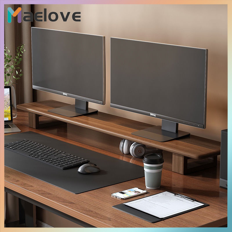 Black walnut bracket shelf desktop computer desktop monitor heighteners ...