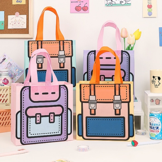 Cartoon Handbags for Food Containers Non-woven Bag Portable Tote Bag ...