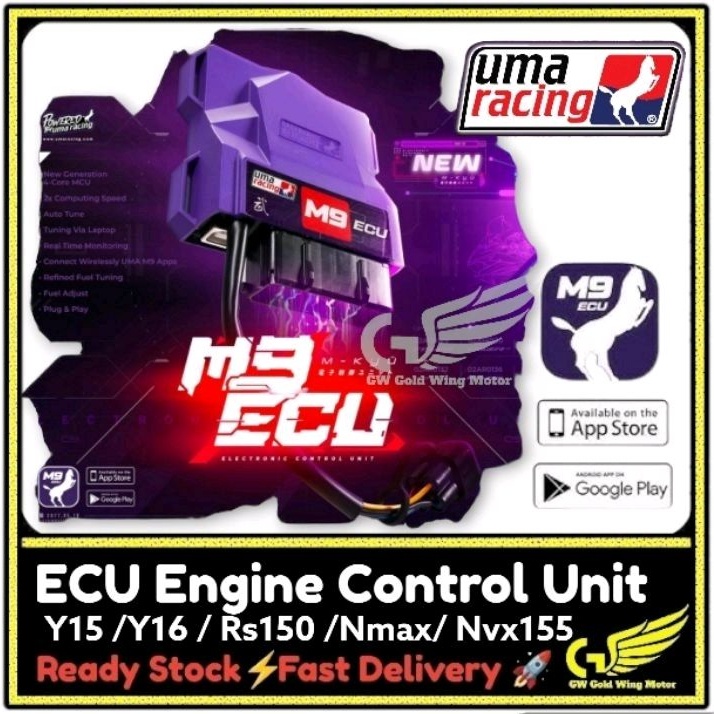 100% UMA RACING M9 ECU UNIT APP Control Y15 Y15ZR Y16 LC135 Y16ZR RS150 ...