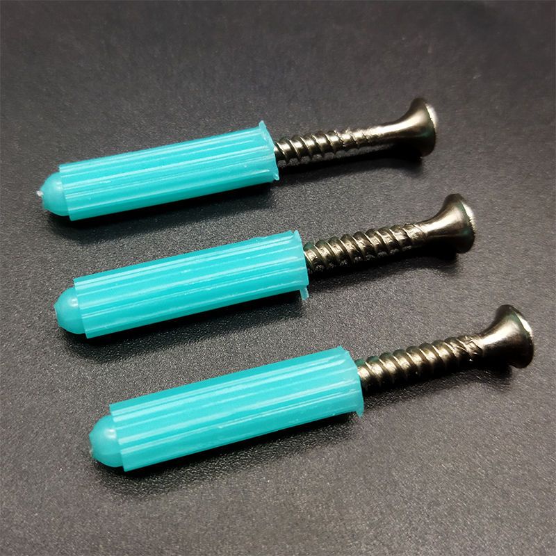 Green Plastic Expansion Pipe Tox Wall Plug with Stopper Expand Nails ...