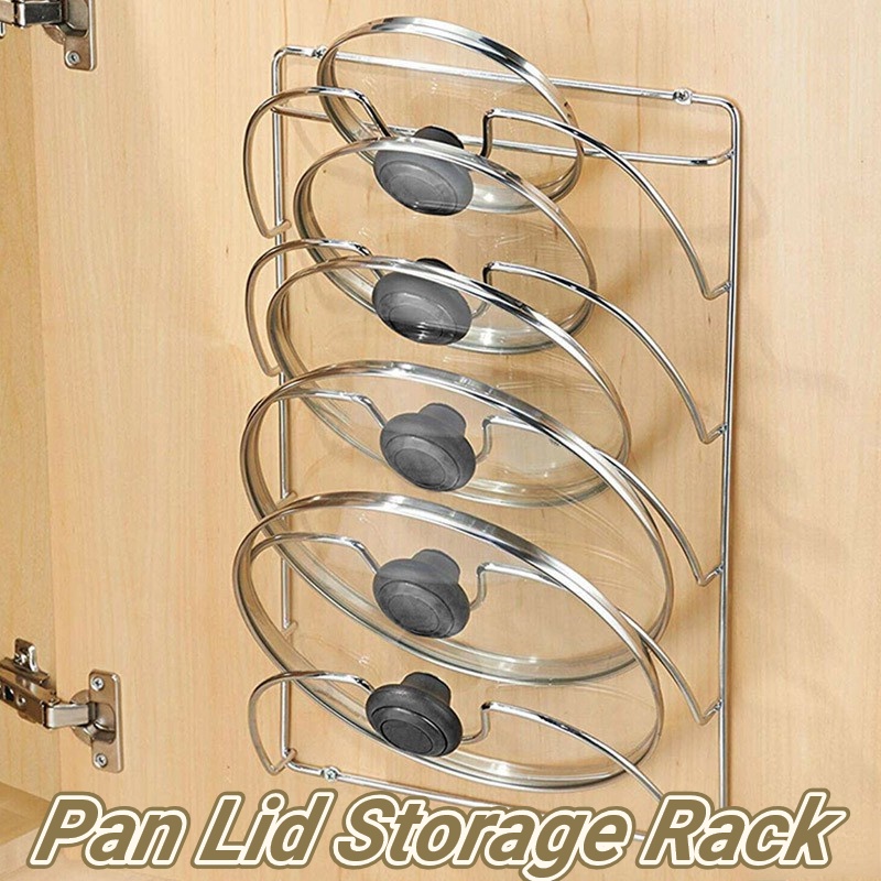 Wall Mounted Hanging Lid Five-Layer Pan Lid Storage Rack ...