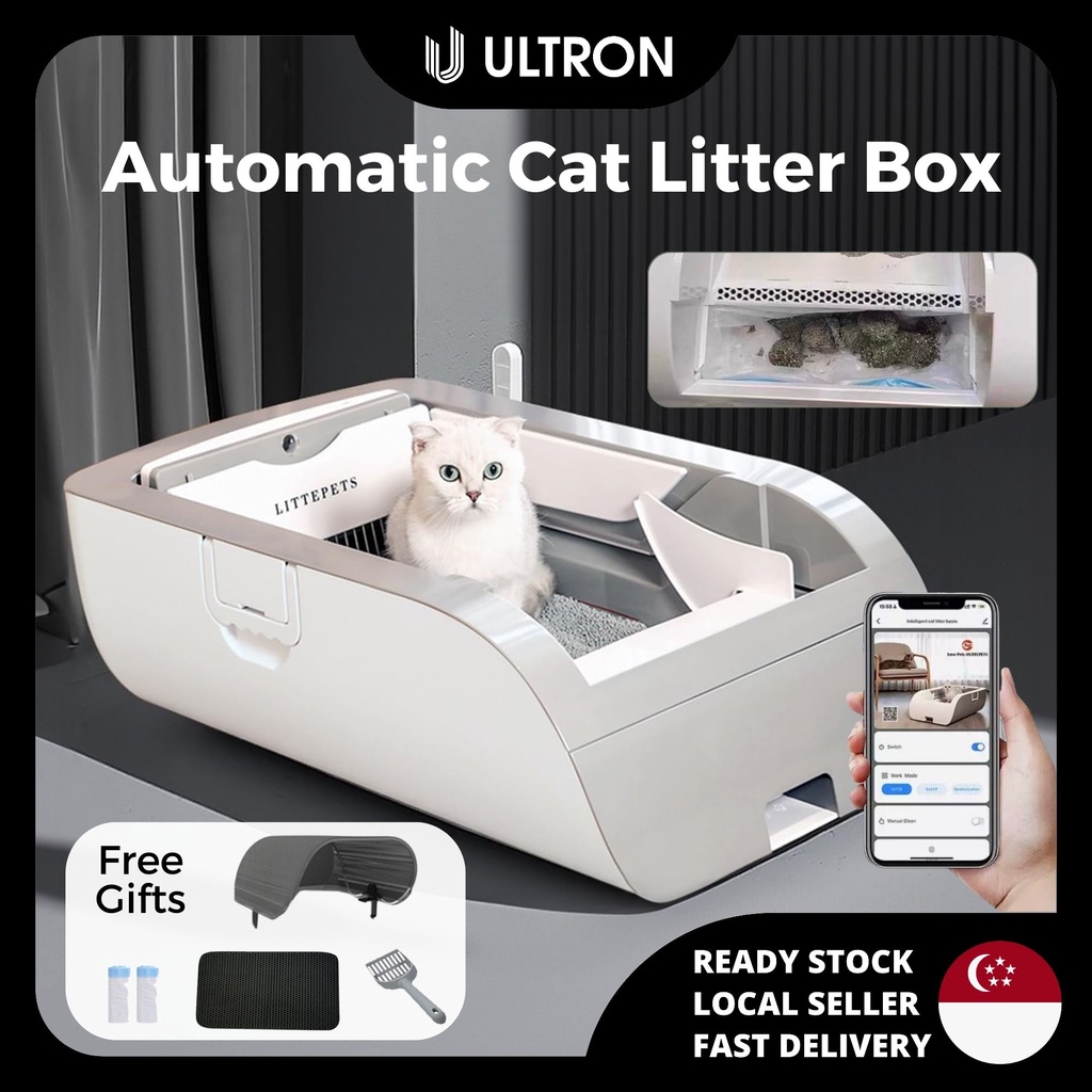 SG🚚 | Smart Automatic Cat Litter Box App Toilet Dog Pet LITTEPETS ...