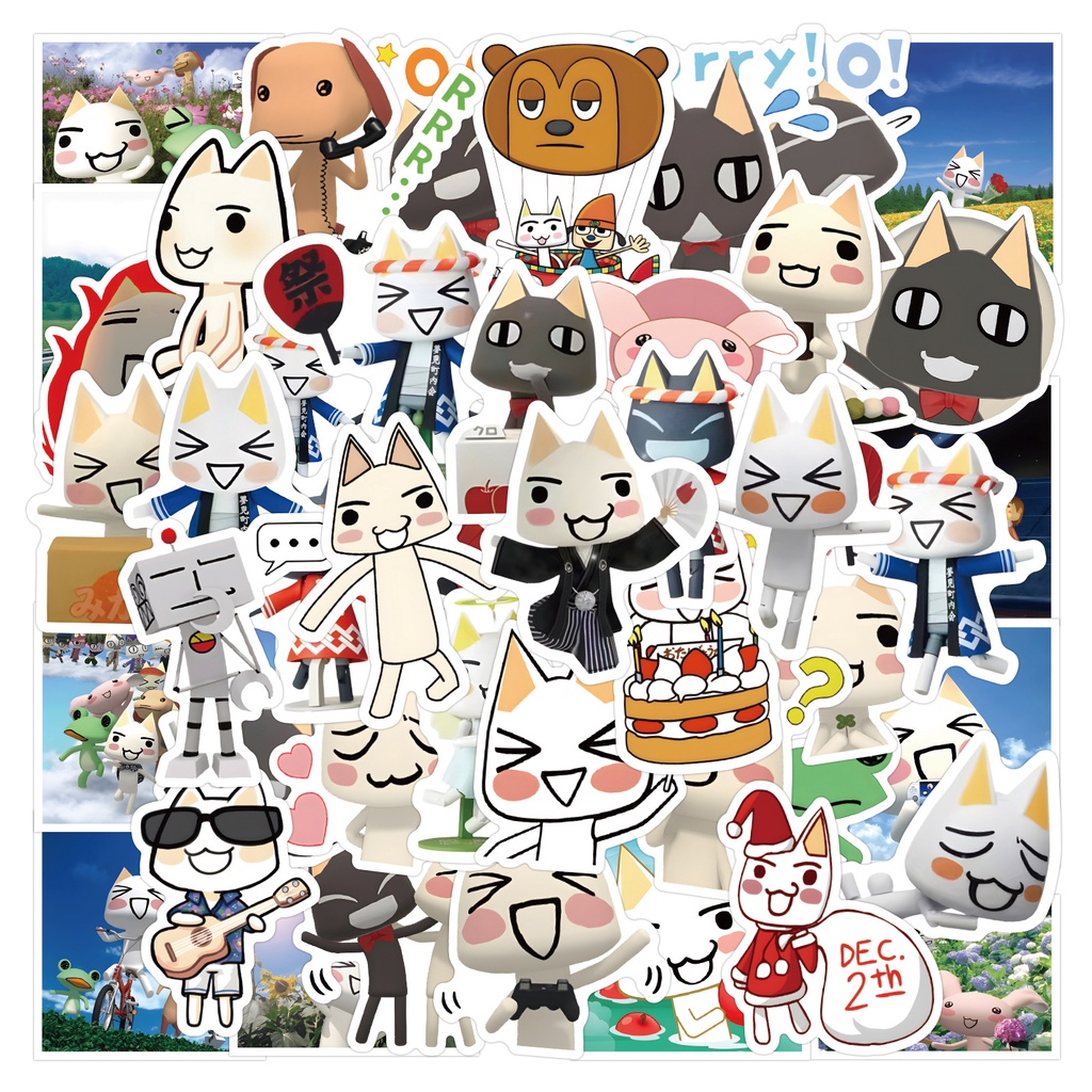60 pcs Inoue Toro the Sony Cat Video Game Waterproof PVC Stickers ...
