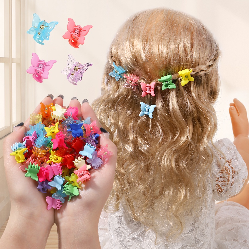 10Pcs/set New Colorful Butterfly Mini Hair Clip Claw Grip Barrettes ...