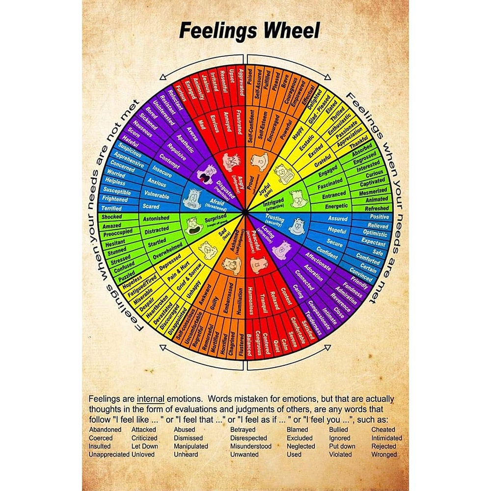 Ham Wheel of Feelings Chart Poster 12 X 18 Inches Mental Health Poster ...