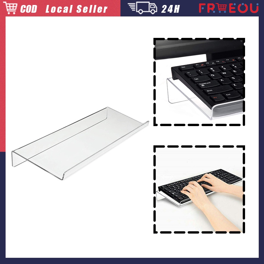 Transparent Acrylic Computer Keyboard Tilted Stand Ergonomic Holder ...
