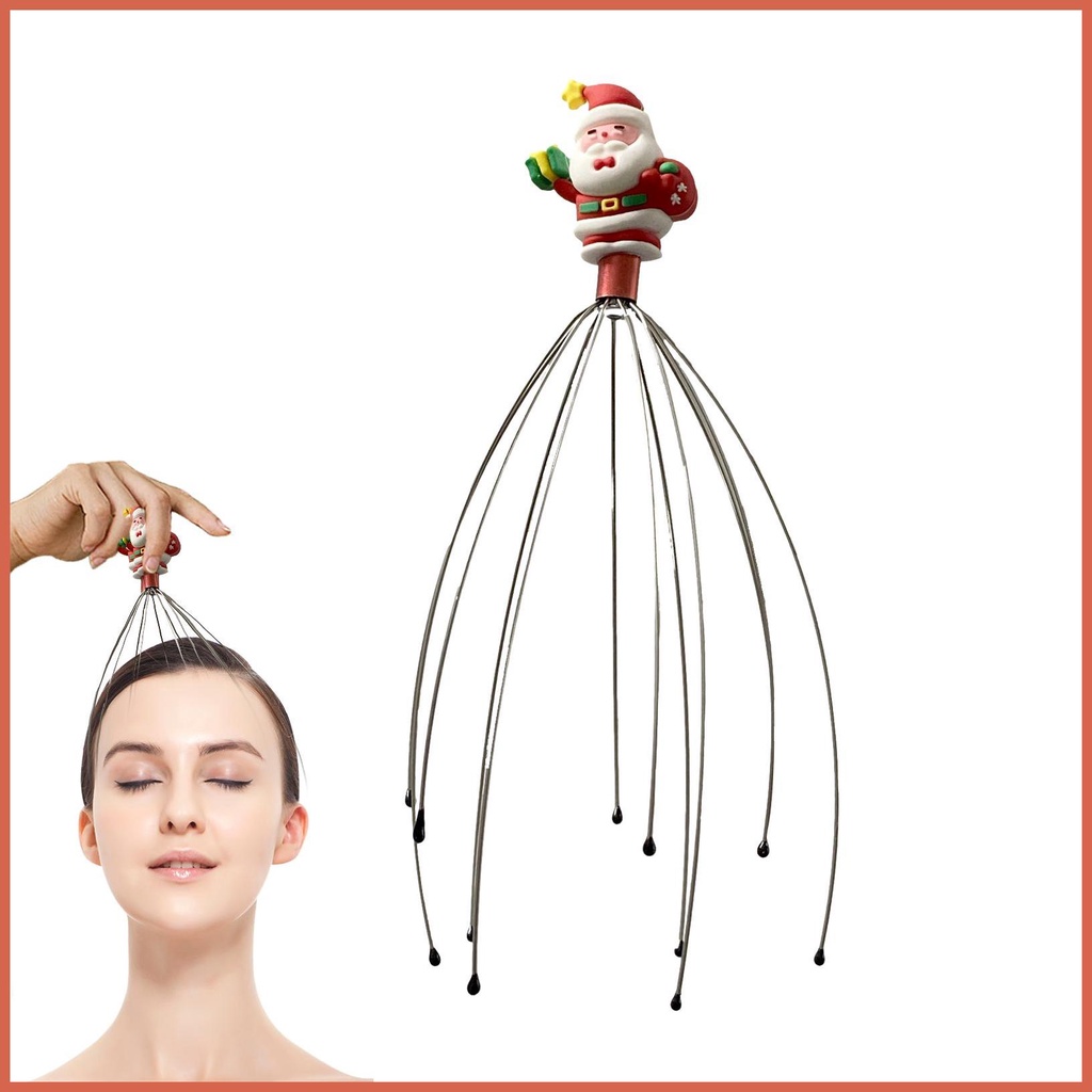 Manual Scalp Massagers Flexible Christmas Head Massage Claw Scalp And Hair Scratcher Head Whisk