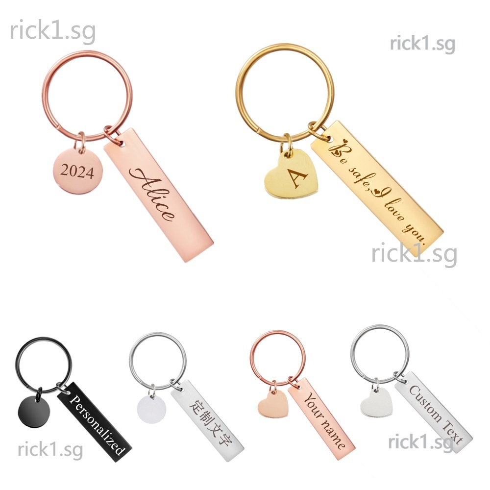 Personalized Stainless Steel Keychain Couple Gift Custom Name Keychain ...