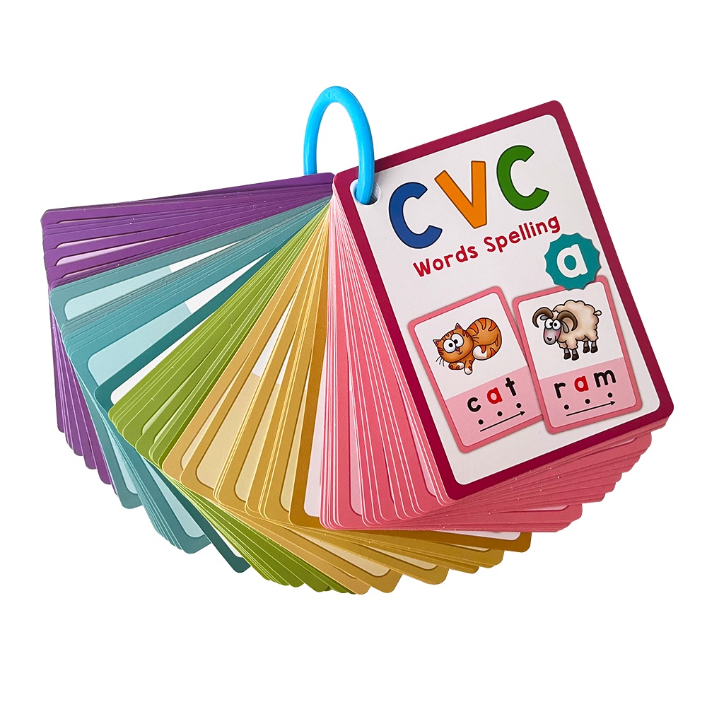 130 English Words CVC Phonics Flash Cards Montessori Educational ...