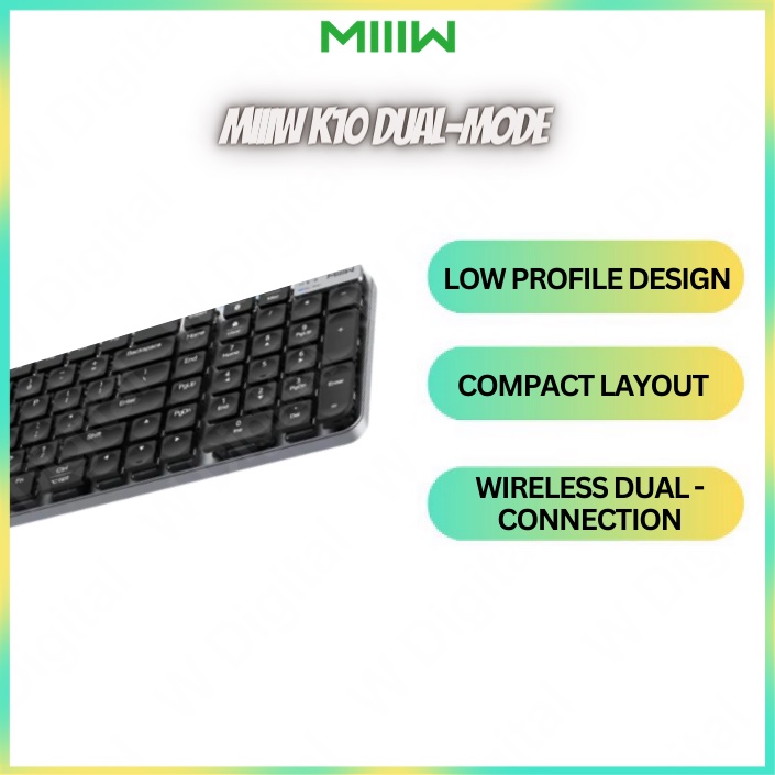 Miiiw Mechanical Keyboard PRO Ultra-slim All-Metal Bluetooth 2.4ghz Low ...